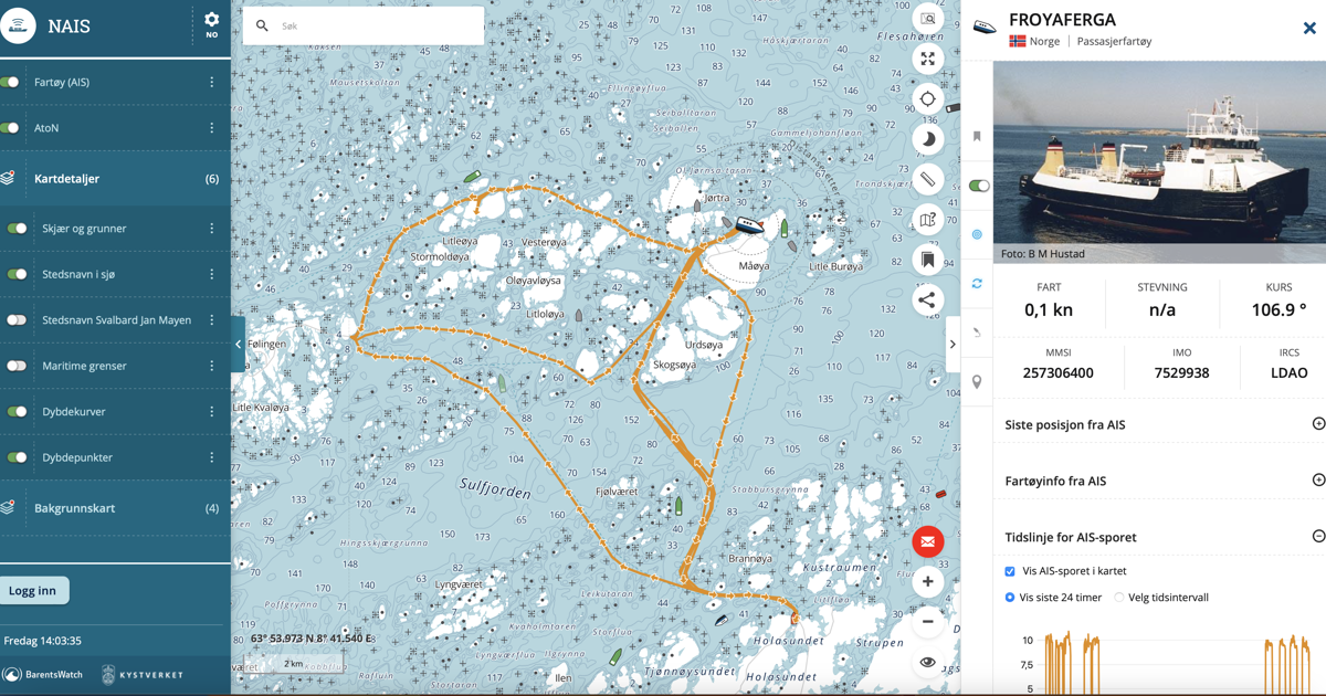 Ny funksjonalitet i NAIS | Kystverket - tar ansvar for sjøveien